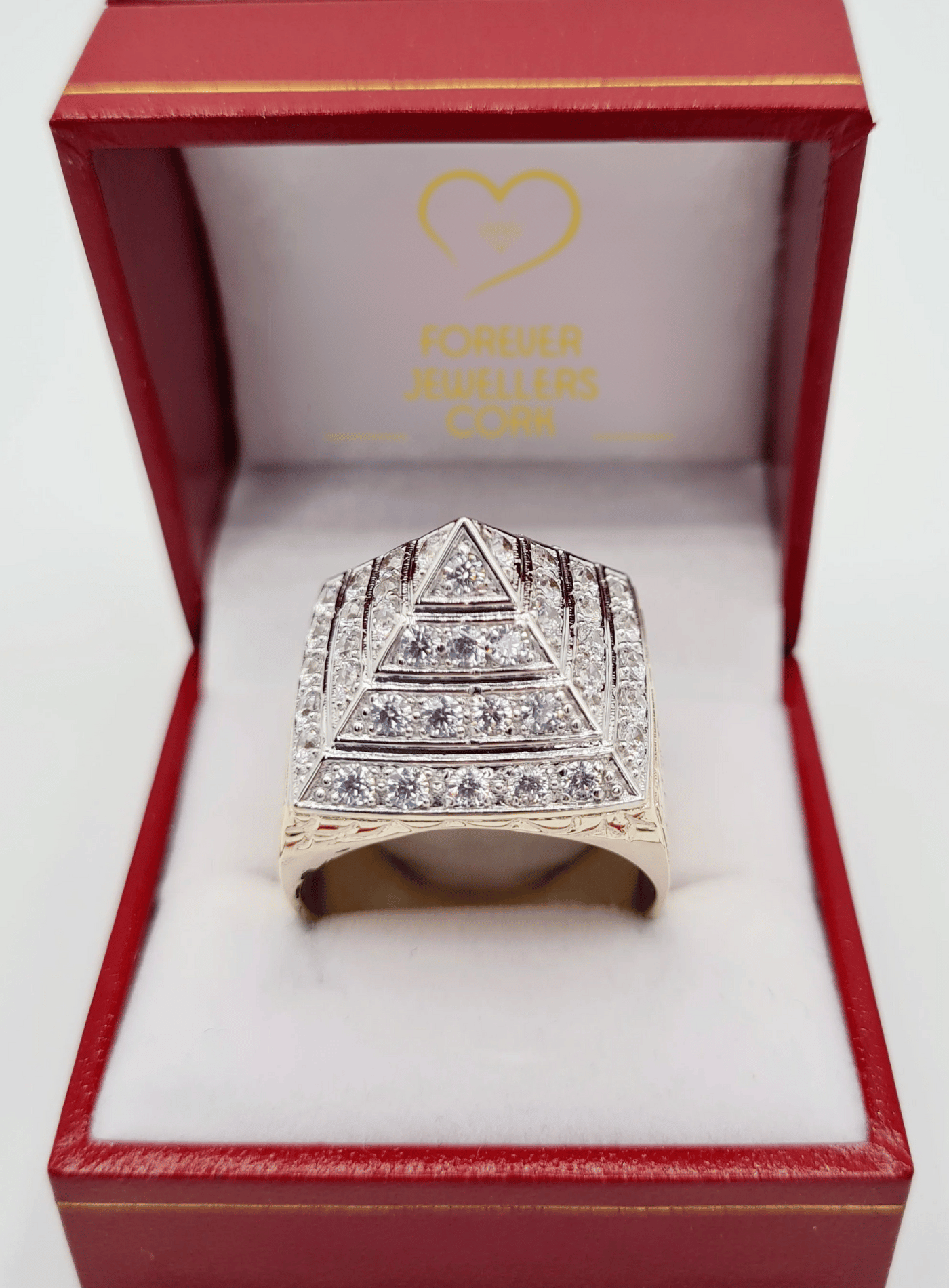 9ct Gold Cubic Zirconia Pyramid Ring | Forever Jewellers Cork | Forever ...