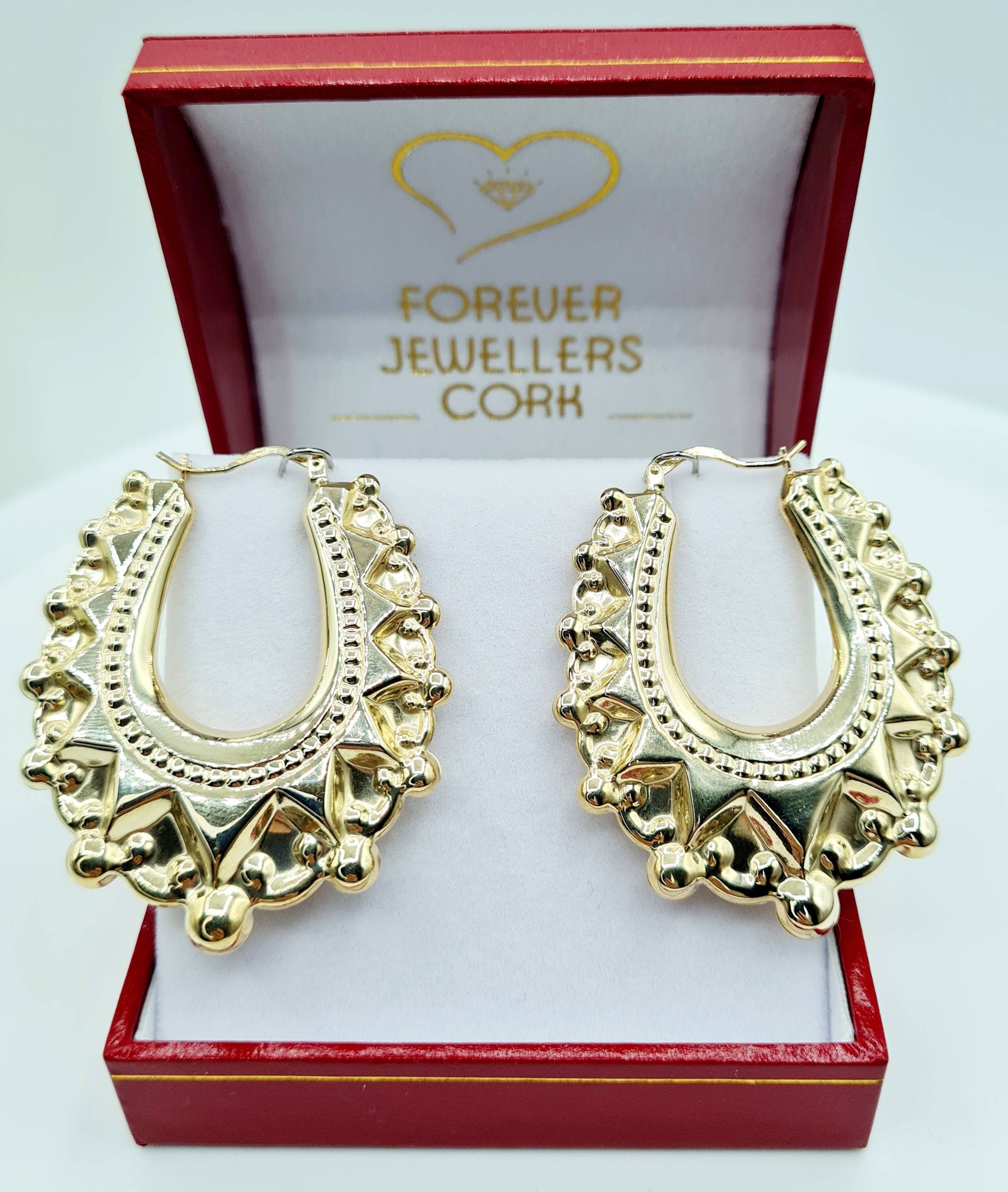 Large gold creole earrings store