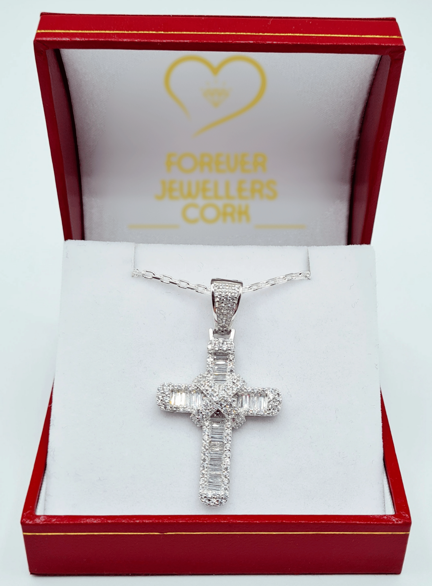 Sterling Silver Cubic Zirconia Cross & Chain | Forever Jewellers Cork ...